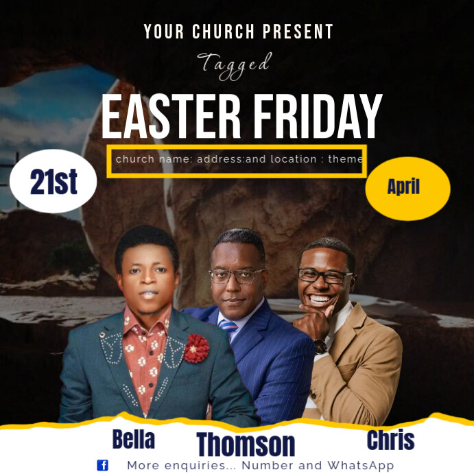 Easter church flyer Template | PosterMyWall