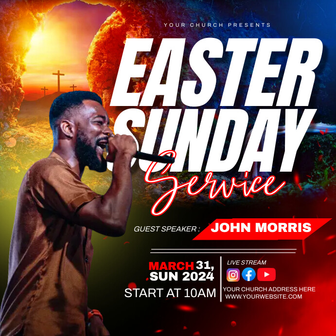 EASTER CHURCH FLYER Template | PosterMyWall
