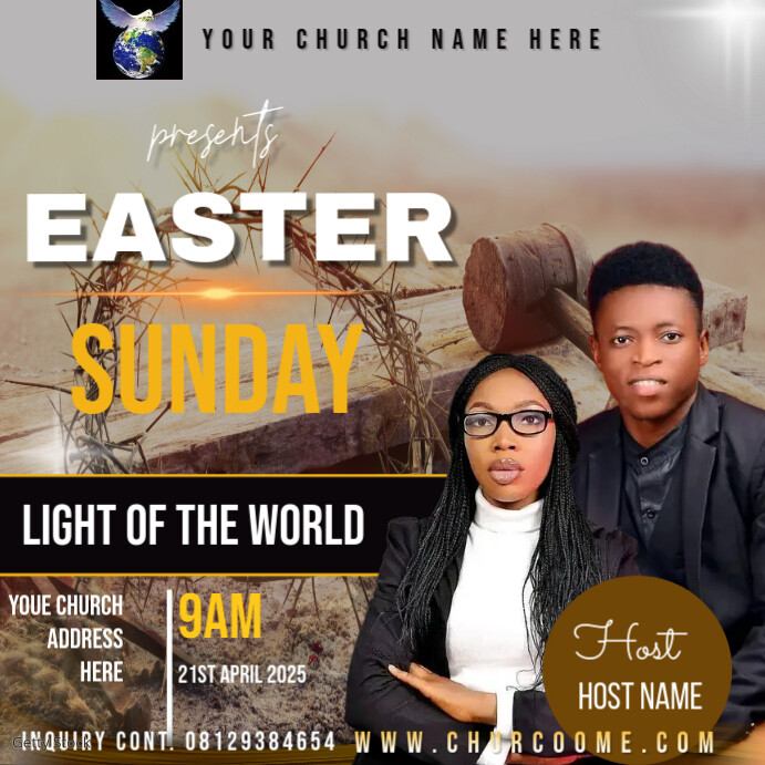 Easter church flyer Template | PosterMyWall