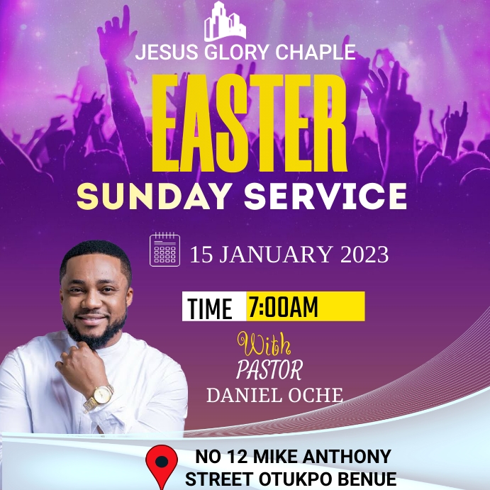 Easter Church flyer template | PosterMyWall