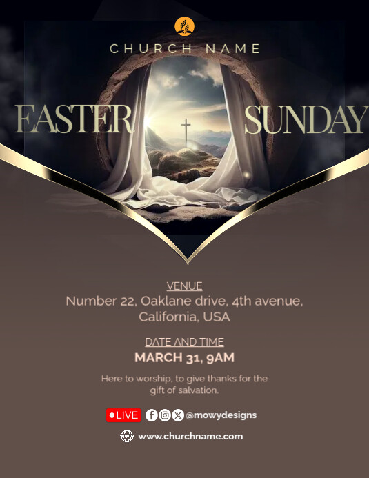Easter Church Invitation Flyer Template | PosterMyWall