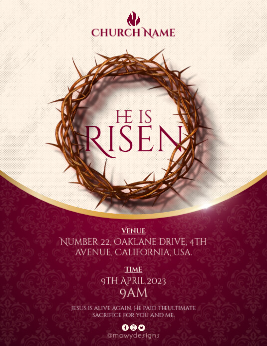 Copy of Easter Church Invitation Flyer | PosterMyWall