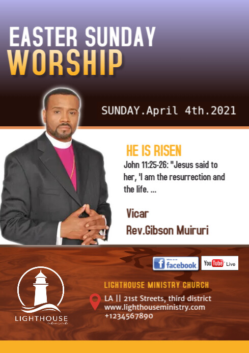 Copy of EASTER CHURCH POSTER TEMPLATE | PosterMyWall