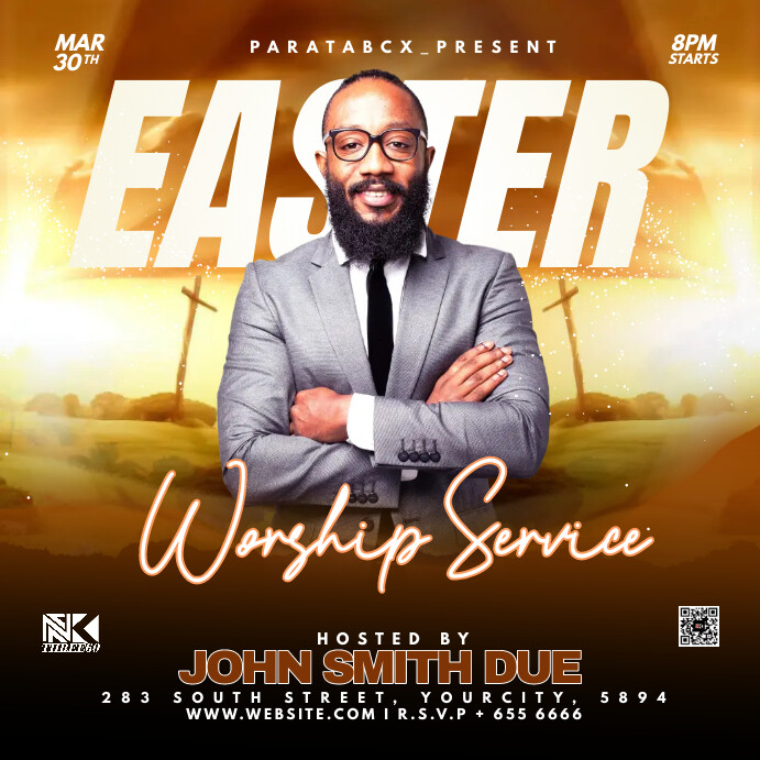 Easter Church Service ad Template | PosterMyWall