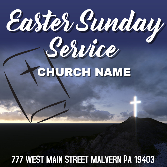 EASTER CHURCH SERVICE CHURCH SERVICE Template | PosterMyWall