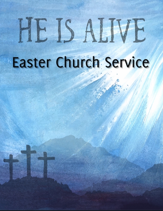 Easter church service Template | PosterMyWall