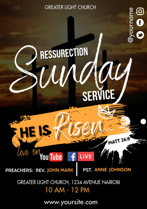 Easter Church Service Template | PosterMyWall