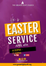 Church Easter Service Flyer Template | PosterMyWall