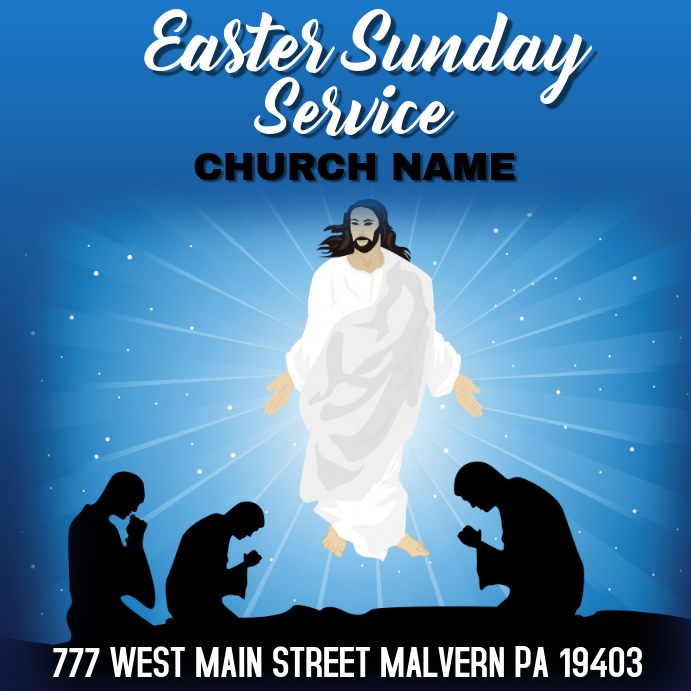 Copy of EASTER CHURCH SERVICE | PosterMyWall