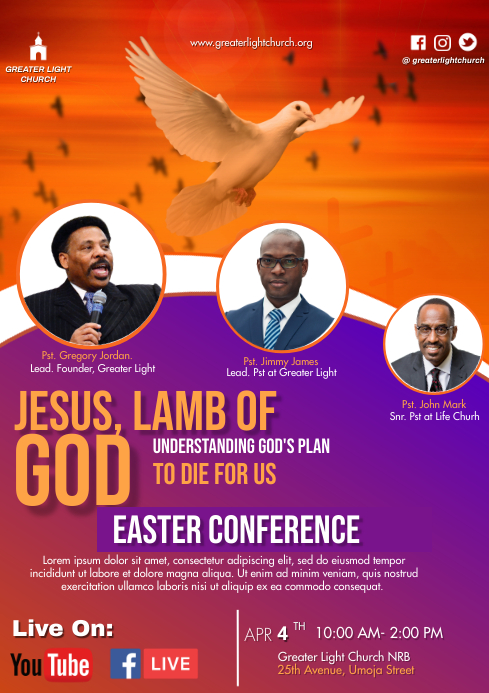 Easter Church Service Template | PosterMyWall