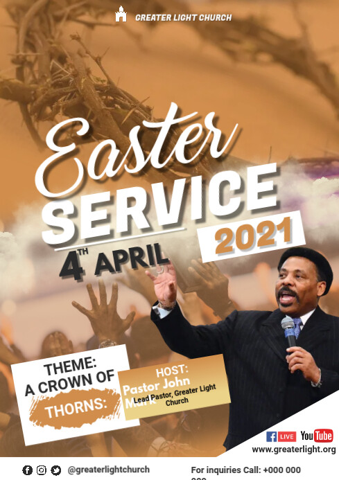 Easter Church Service Template | PosterMyWall