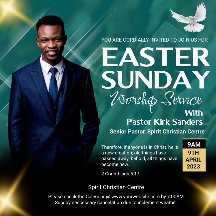 Easter Church Service Flyer Template | PosterMyWall