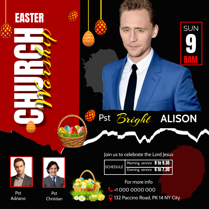easter church service flyer Template | PosterMyWall