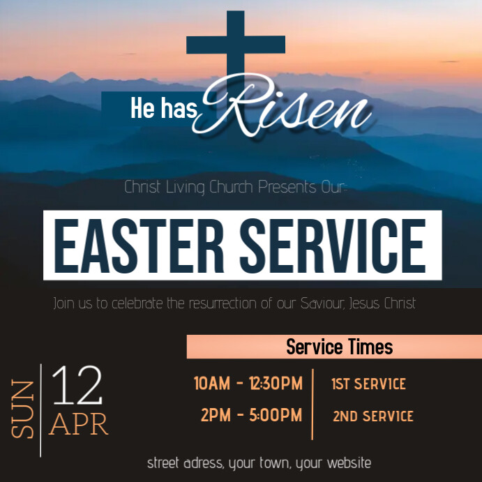 Easter Church Service Flyer Template | PosterMyWall
