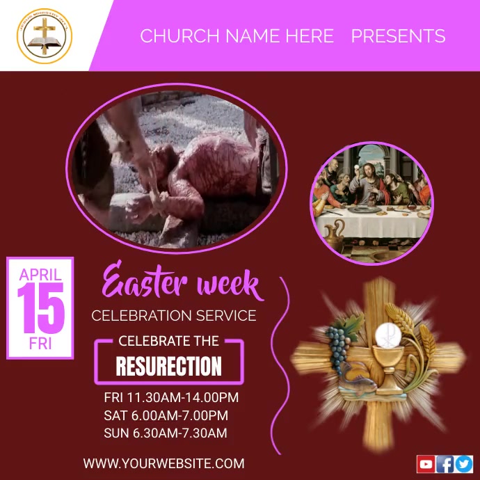 easter church service poster Template | PosterMyWall