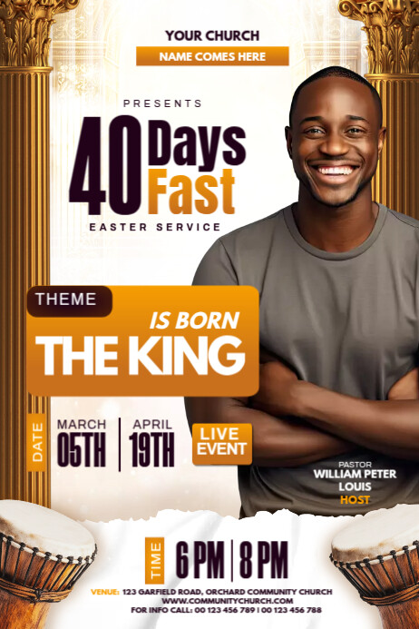 easter church service poster Template | PosterMyWall
