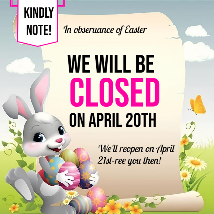 Easter Closed 2025 Instagram Post Template | PosterMyWall