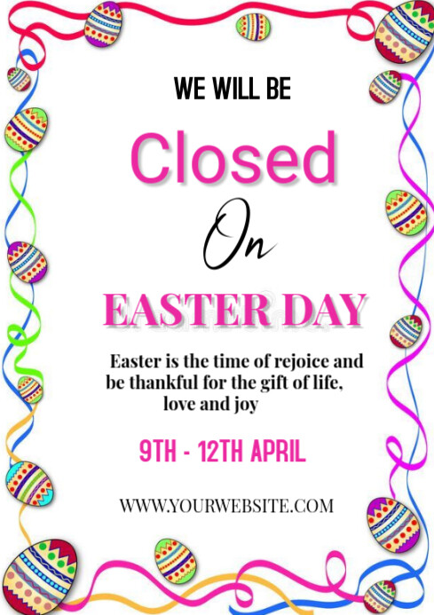Copy of EASTER CLOSED A4 | PosterMyWall