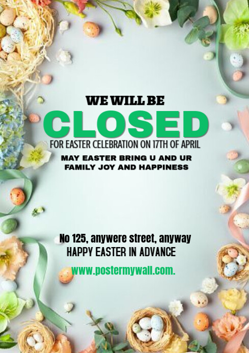 Easter closed Template | PosterMyWall