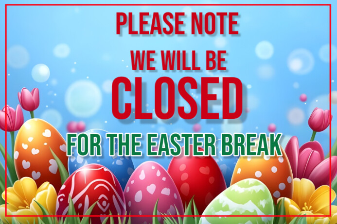 Easter Closed Poster Template | PosterMyWall