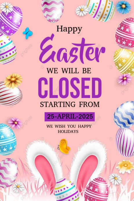 EASTER CLOSED POSTER Template | PosterMyWall