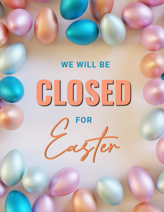 Plantilla de Easter closed template | PosterMyWall