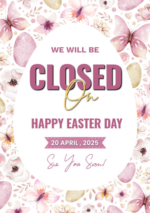Copy of Easter closed template | PosterMyWall