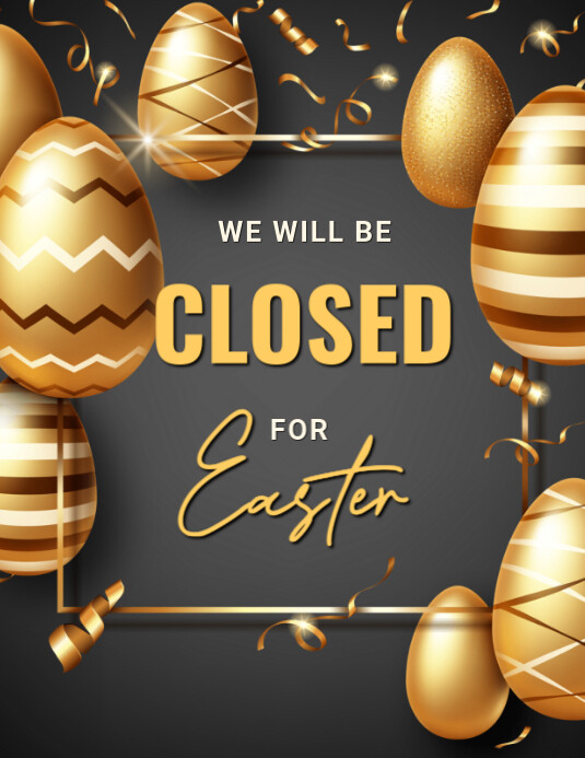 Plantilla de Easter closed template | PosterMyWall