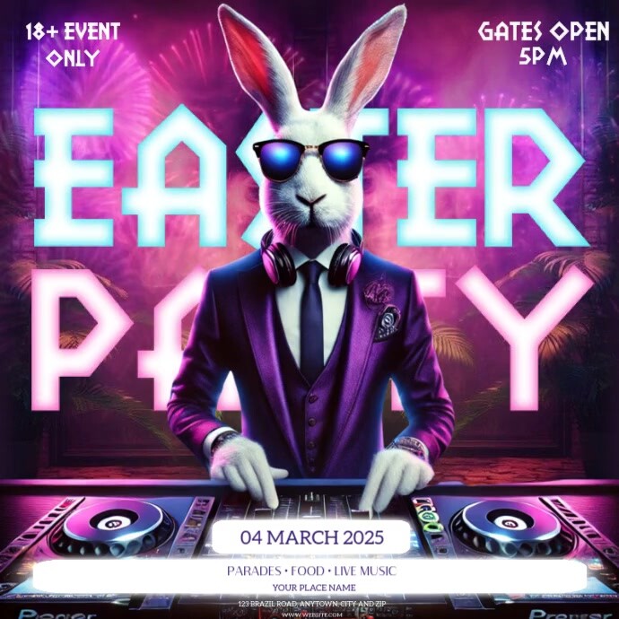 easter club event ad instagram square post TEMPLATE | PosterMyWall