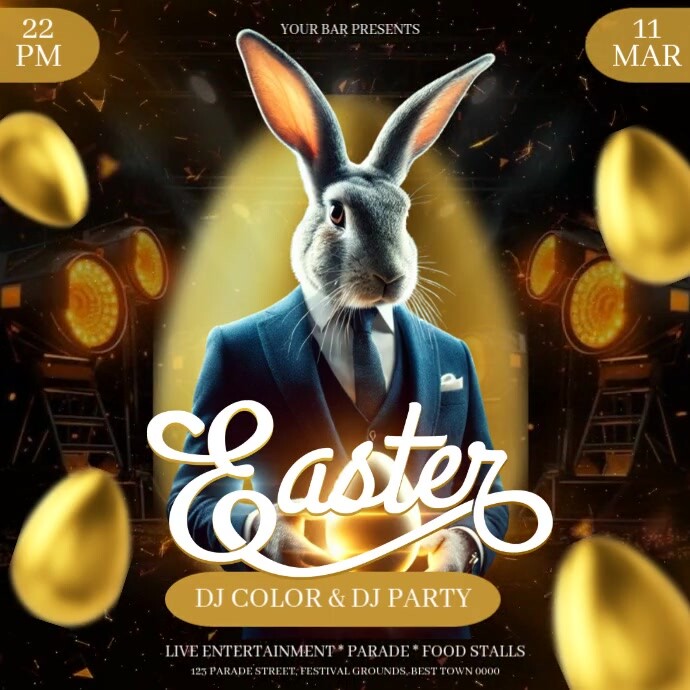 easter club event ad instagram square post template | PosterMyWall