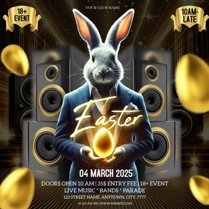 Copy of easter club event ad instagram square post template | PosterMyWall