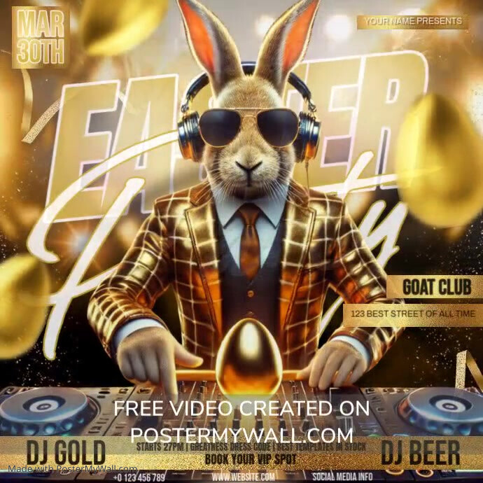 easter club event ad instagram square post template | PosterMyWall