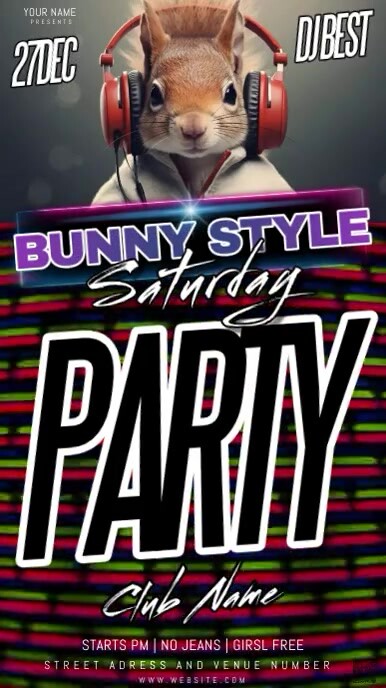 easter club party event ad template | PosterMyWall