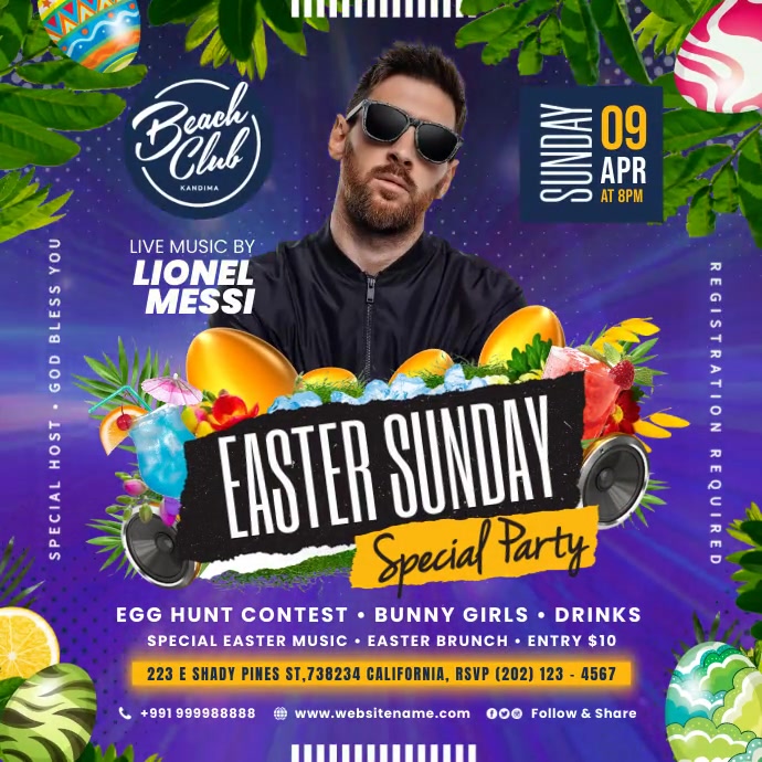 Easter Club Party Post Template | PosterMyWall