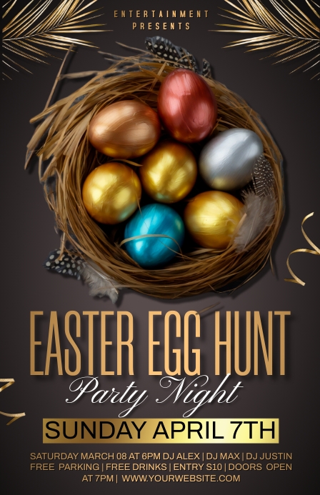 easter colorfull egg hunt Template | PosterMyWall