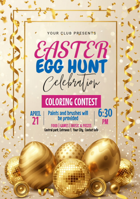 easter coloring contest Template | PosterMyWall