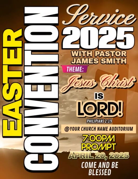 Easter Convention Service Template | PosterMyWall