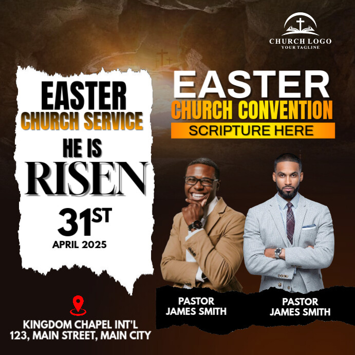easter convention service Template | PosterMyWall