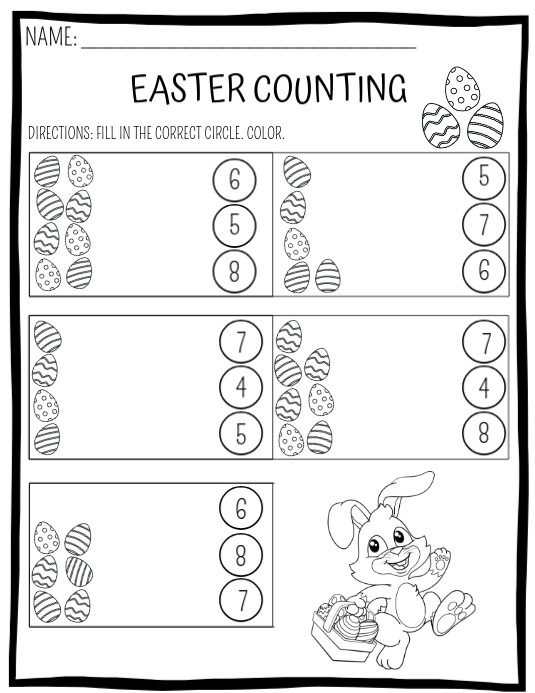 Easter Counting Worksheet Template | PosterMyWall