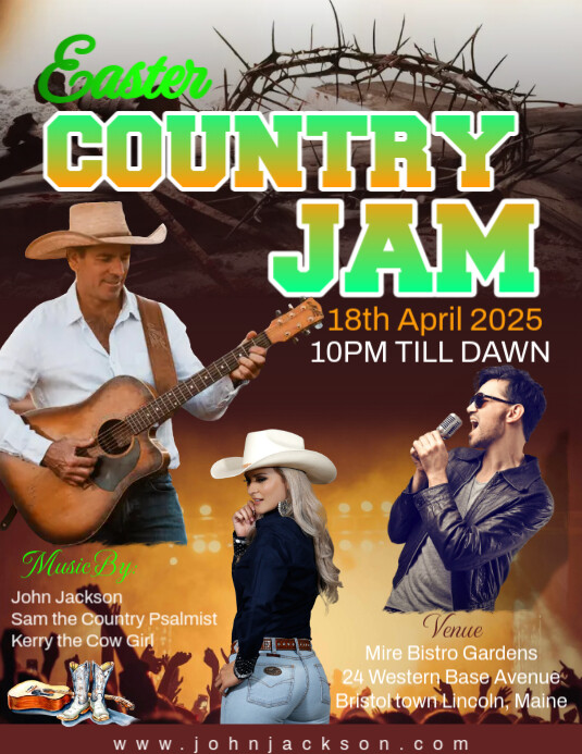 Easter Country Music Concert Ad Template | PosterMyWall