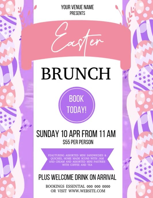 easter day brunch event ad design template | PosterMyWall