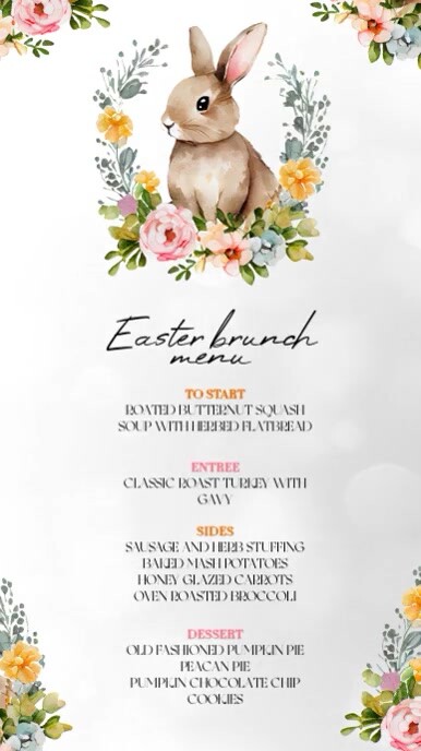 Easter day brunch menu design template | PosterMyWall
