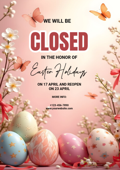 Copy of Easter Day Closed A4 | PosterMyWall