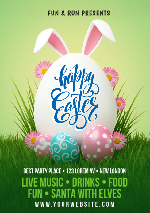 Easter Day Egg Hunt Flyer Template | PosterMyWall