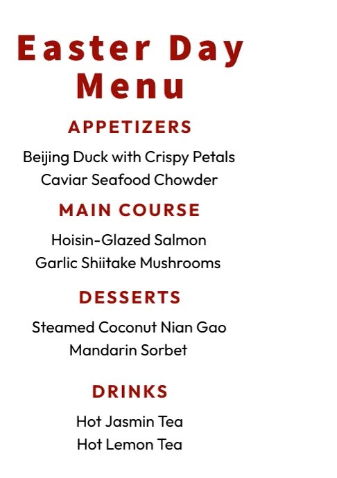 Easter Day Menu Template | PosterMyWall