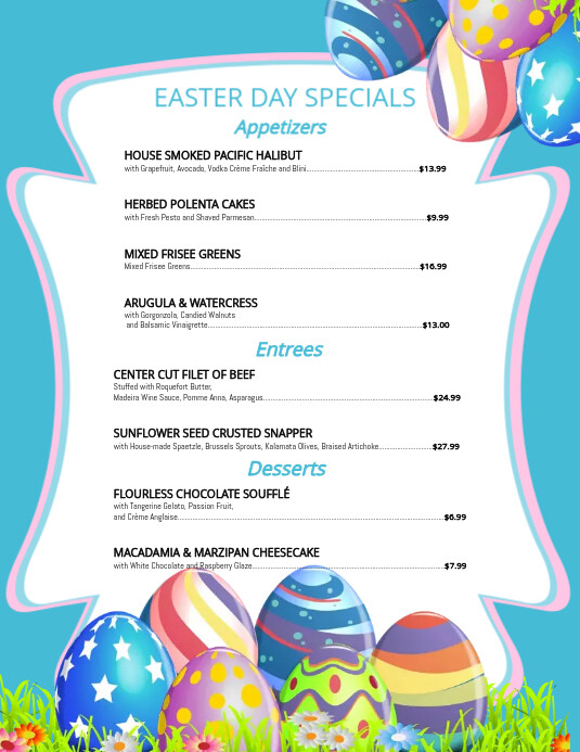 Easter Day Special Menu Template | PosterMyWall