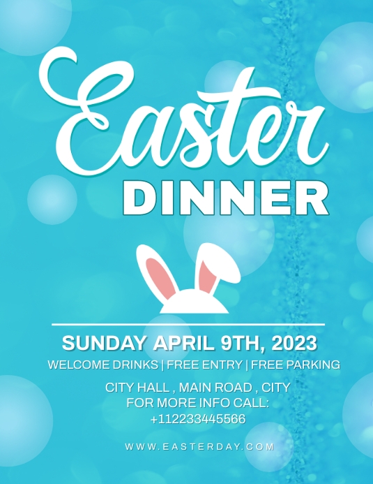 easter dinner, easter festival Template | PosterMyWall