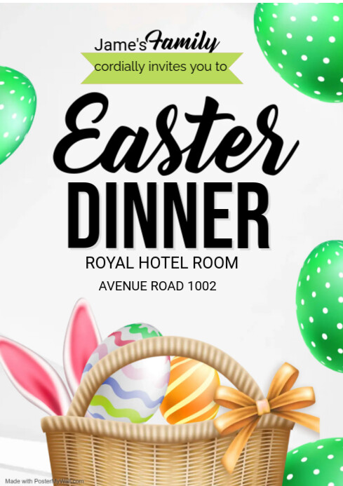 Easter Dinner A3 Template | PosterMyWall