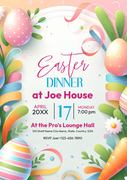 Easter Dinner A4 Template | PosterMyWall