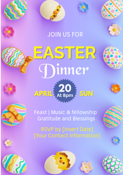 Copy of Easter Dinner A4 | PosterMyWall